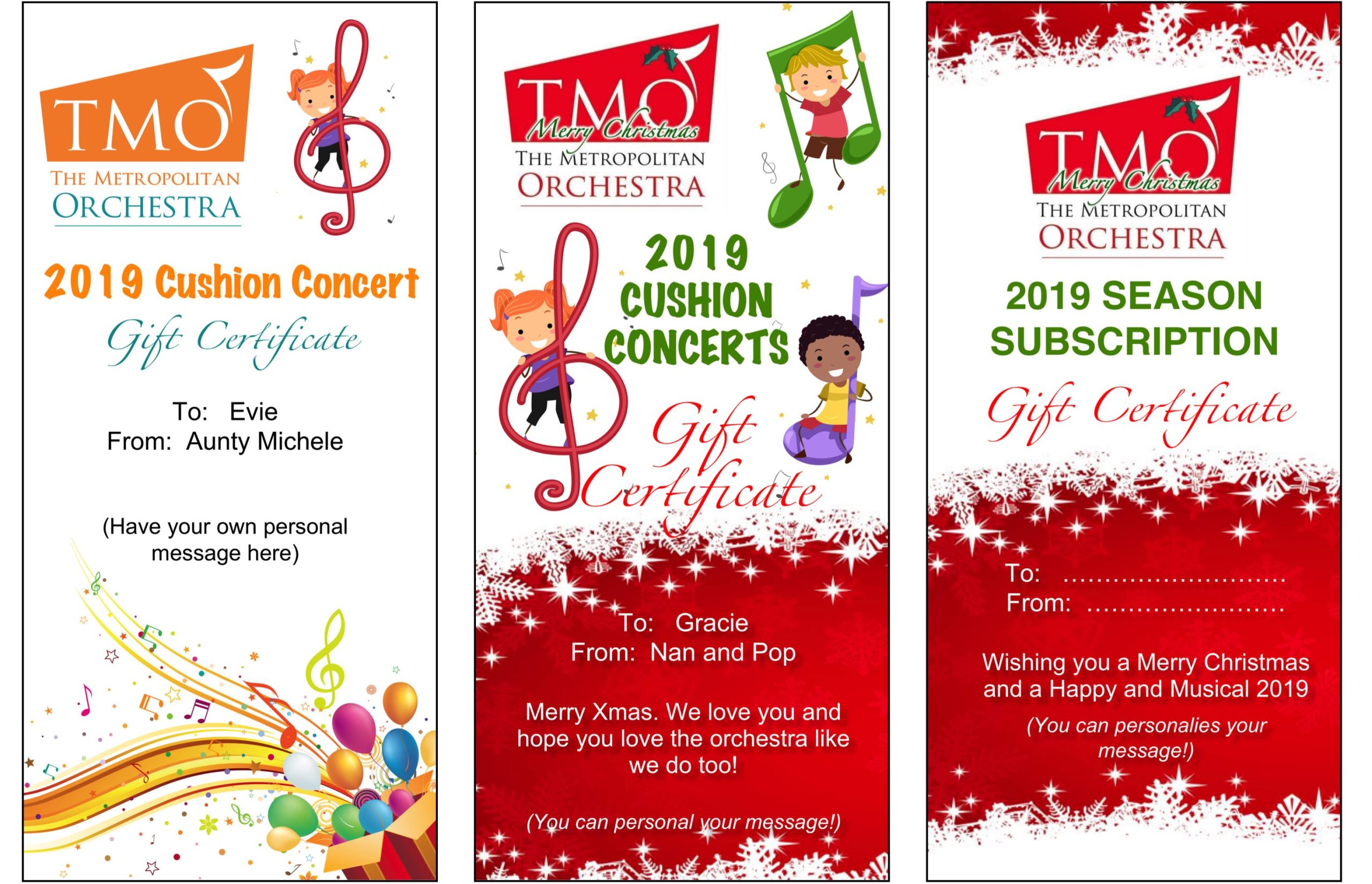 The Metropolitan OrchestraGift Certificates - The Metropolitan Orchestra